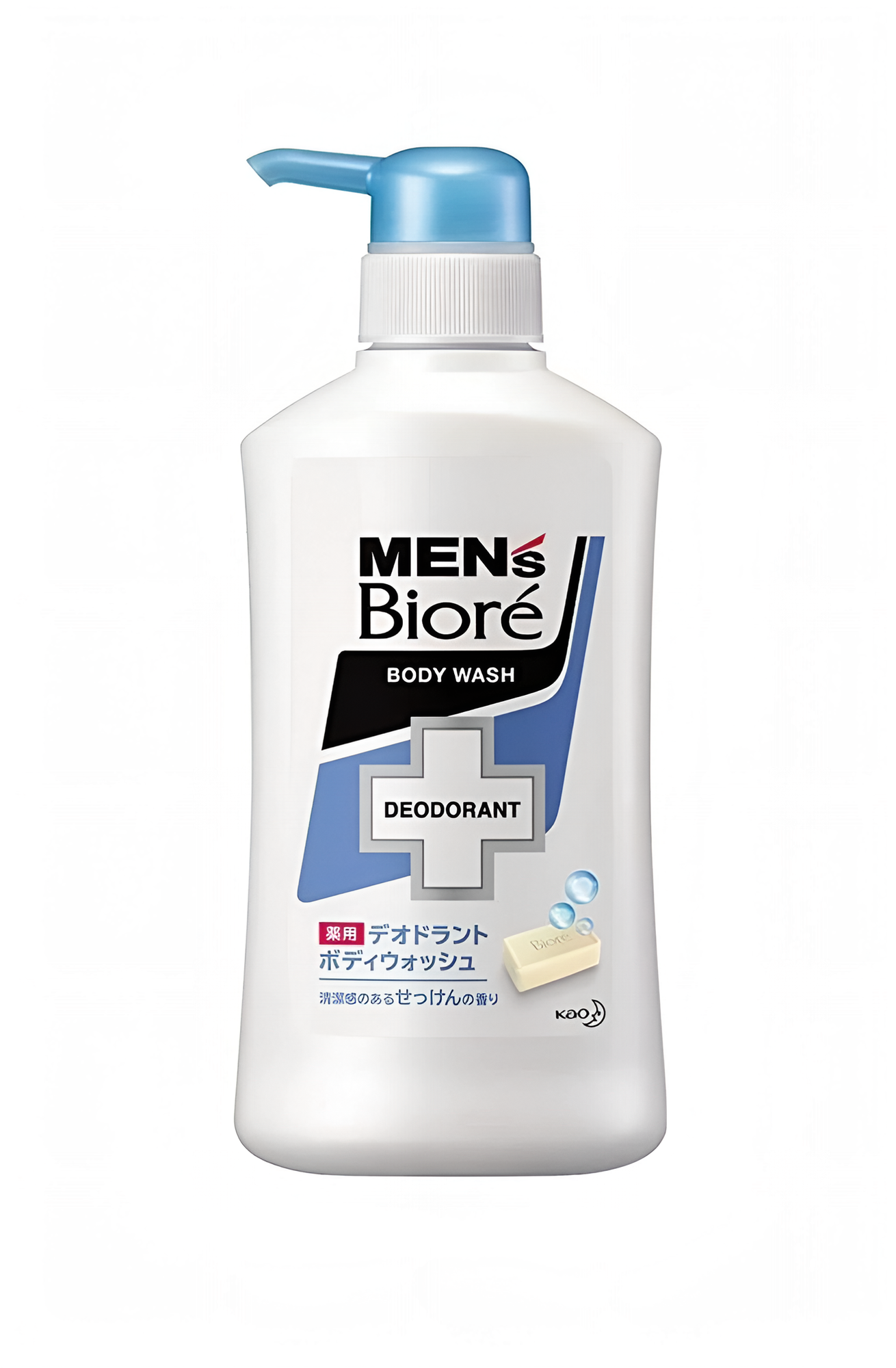 Мужское жидкое мыло для тела KAO Men's Biore пенящееся с противовоспалительным и дезодорирующим эффектом, с ароматом свежести, 440 мл