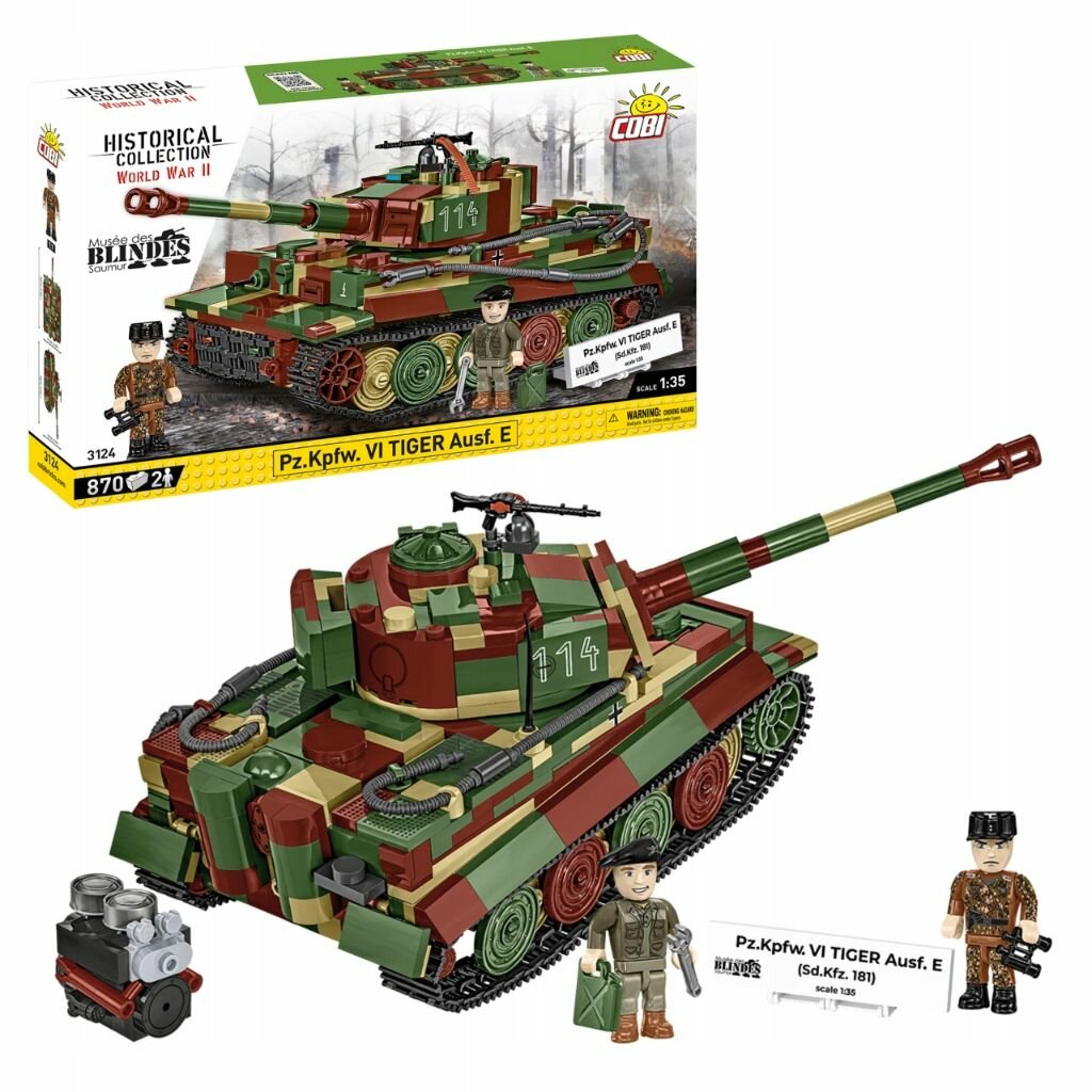 Конструктор Cobi Historical Collection World War II - Танк PZKPFW VI Tiger Ausf. E+ фигурки, 870 эл. -3124