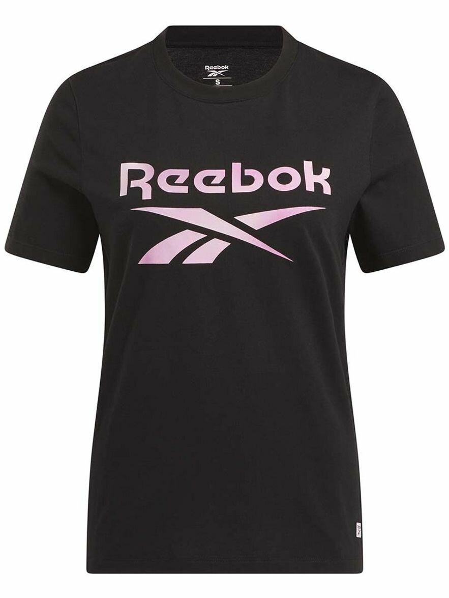 Футболка спортивная Reebok Gradient Graphic Tee W, размер 2XS INT, чёрный — фото 1