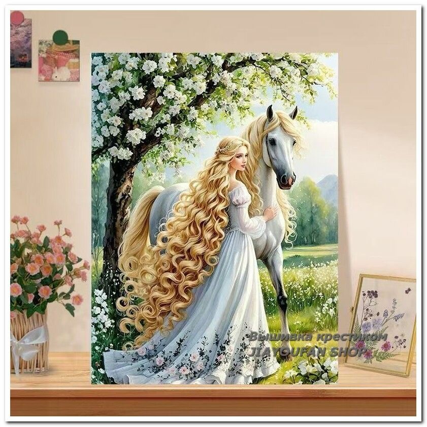 Набор для вышивания крестом, 14 Канiteй (14CT), канва 50x60 см, готовая вышивка 40x50 см