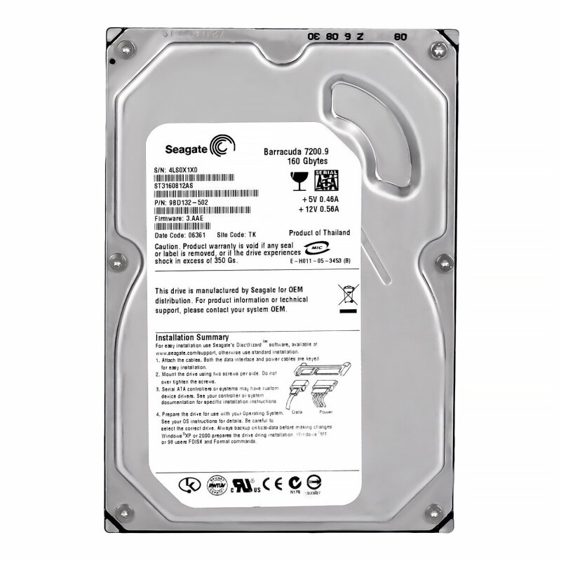 Жесткий диск Seagate 9BD132 160Gb SATAII 3,5" HDD