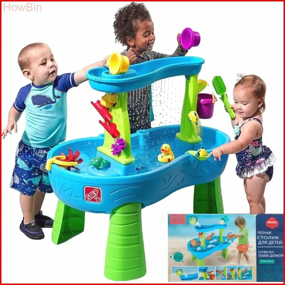 Стол для игр с водой Rain Showers Splash Pond Детский стол для игр с водой с набором аксессуаров из 18 предметов