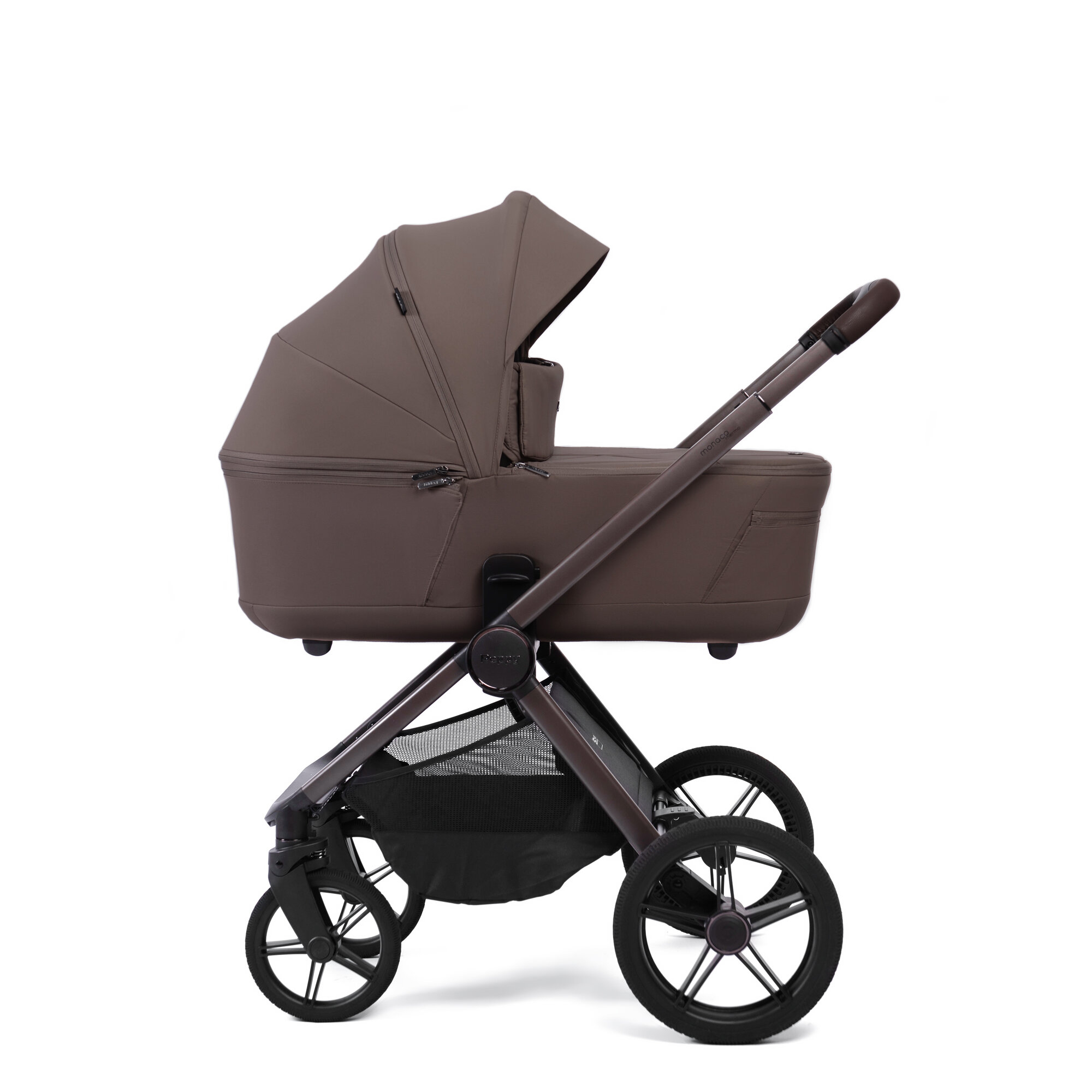 Коляска Peppy Monaco Mocca Thermo 2 в 1, для новорожденных, с сумкой, дождевиком, москитной сеткой
