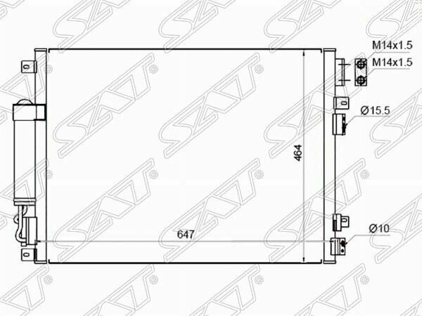 Радиатор SAT ST-CR03-394-0 кондиционера Chrysler 300C 04- / Dodge Challenger 08-