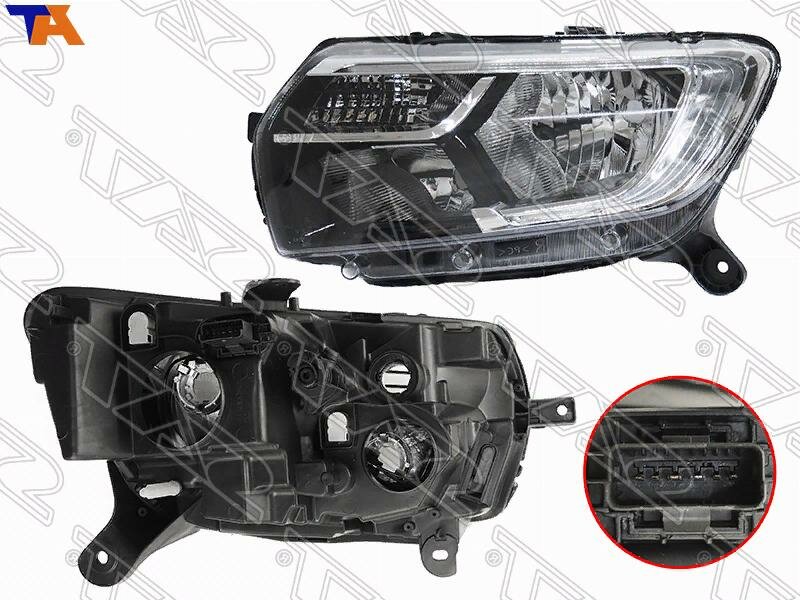 Фара SAT ST-551-11R8L Renault Logan 18-22, Sandero 18-22 слева/ Галоген/ ДХО/ Ручная регулировка