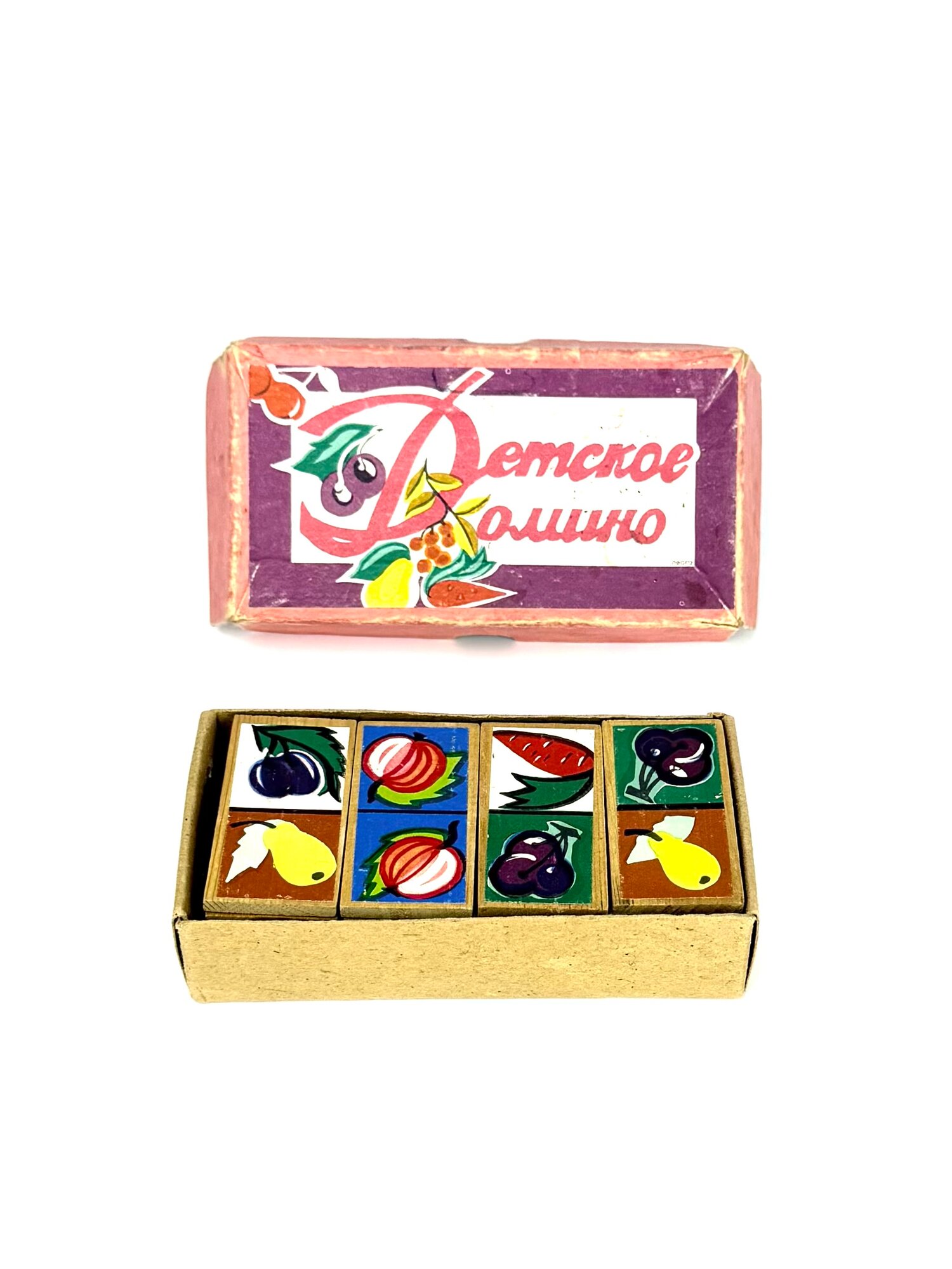 Настольная игра Детское домино, дерево. СССР, винтаж, 1980 г.