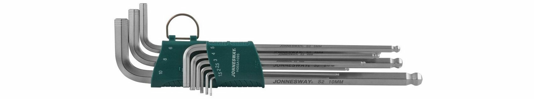Набор шестигранных ключей ExTRA LONG с шаром 1,5-10 мм . 9 пр. JONNESWAY H06SA109S