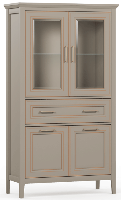 BRW Шкаф-витрина Классик/Classic REG2W2D1S/170 Глиняный серый, Глиняный серый Глиняный серый, Глиняный серый