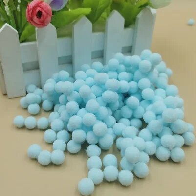 Бирюзовые помпоны 8 мм, 2000 шт.