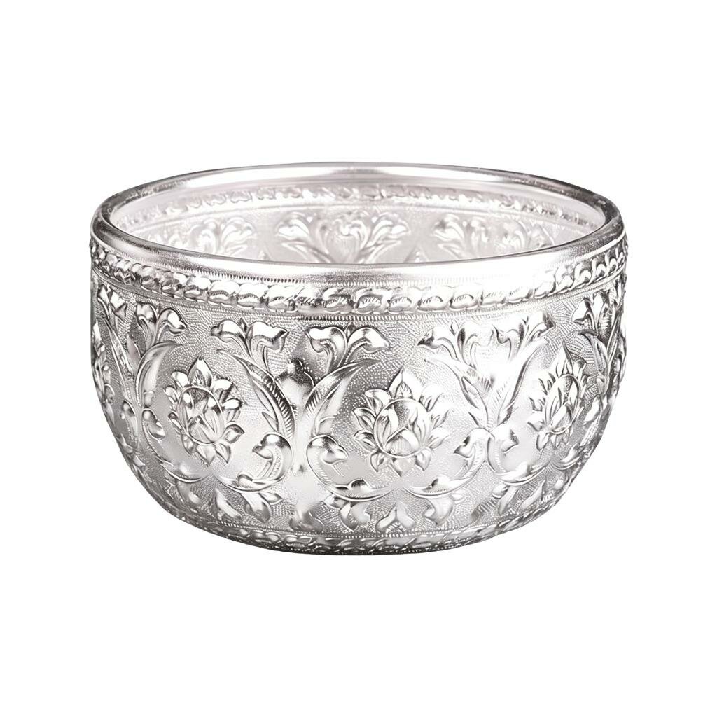 Серебристая алюминиевая чаша в тайском стиле, 8cm