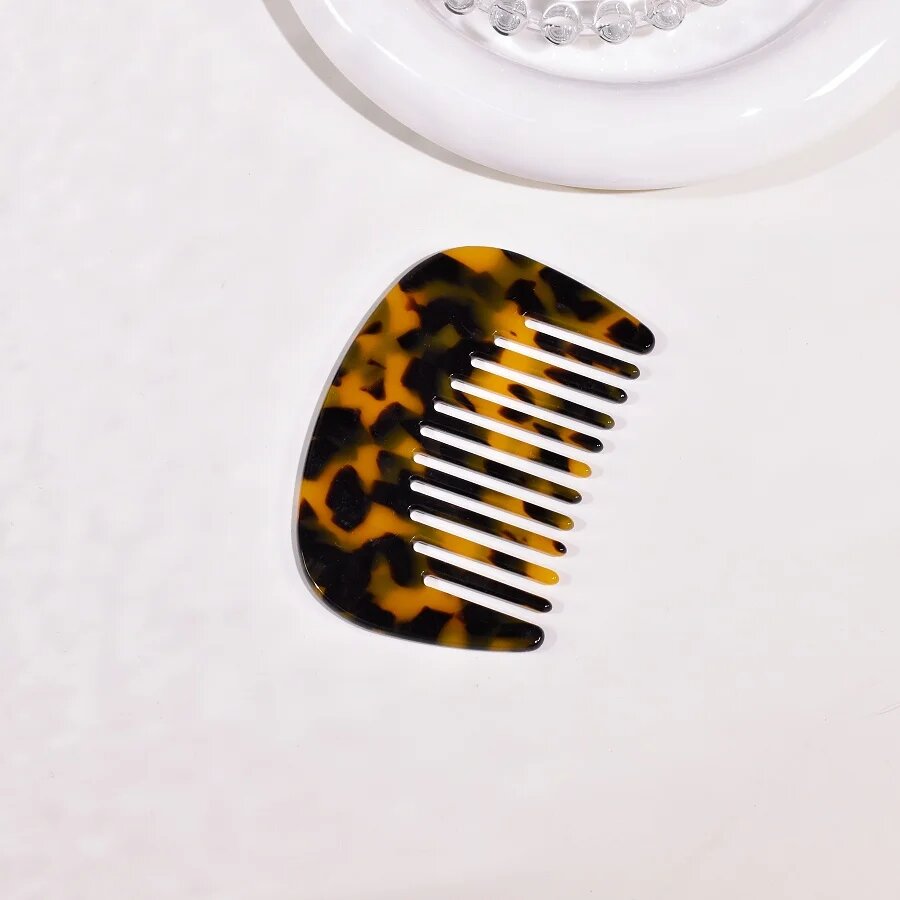 Портативная разноцветная расческа из ацетата Deep tortoiseshell