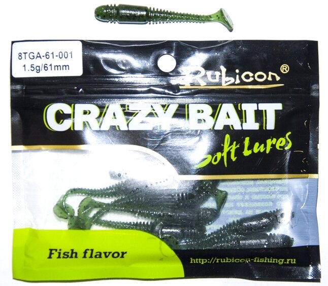 Съедобная силиконовая приманка RUBICON Crazy Bait TGA 1.5g, 61mm, цвет 001