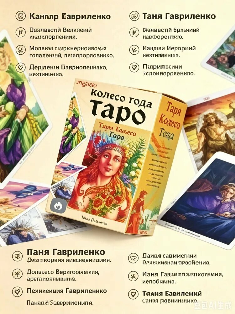 Гадальные Карты Таро Колесо Года 78 карт с инструкцией