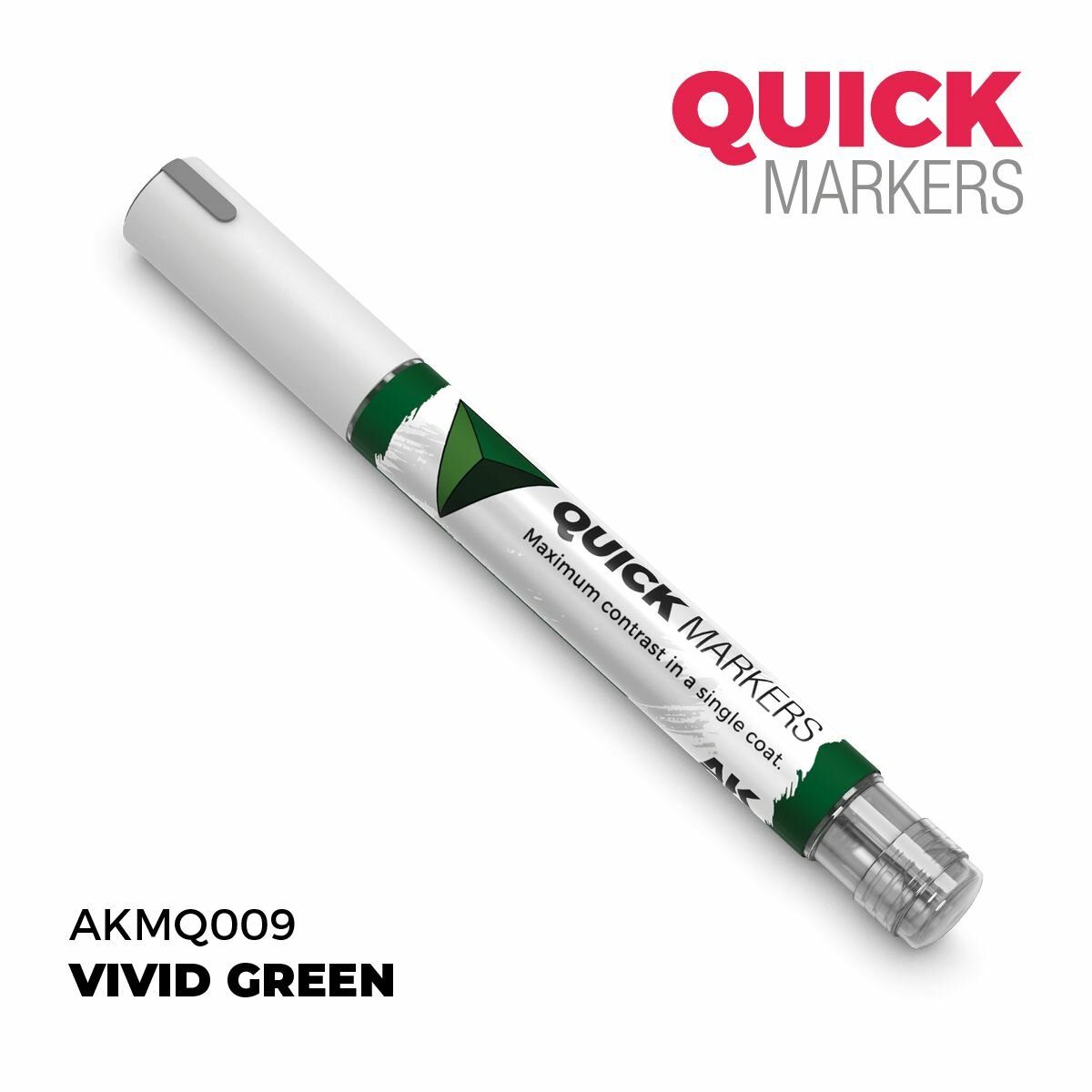 Акриловый маркер с кистью AK Interactive Quick Markers - Vivid Green