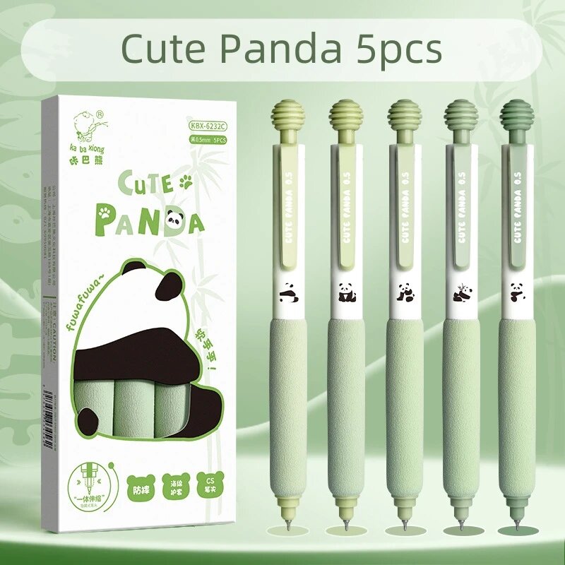 Набор гелевых ручек Valiosopa 5 шт, panda/nebula aurora, 0.5 мм, черные Cute Panda