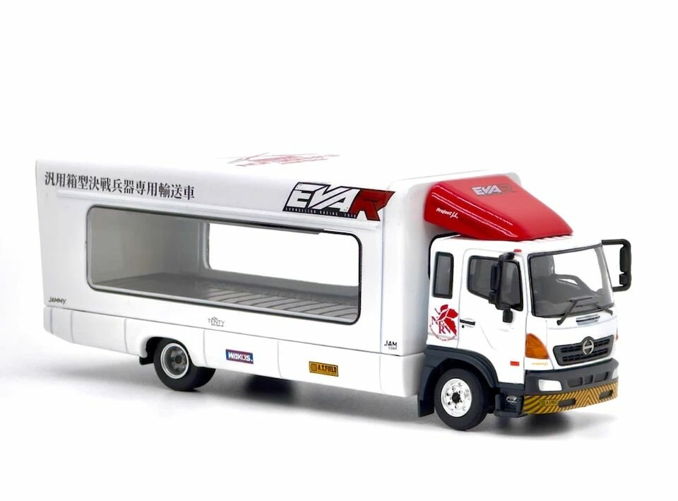 Машинка UM 1:64 White 500 HINO EVA Ranger Transporter Truck Model Diecast Metal Car