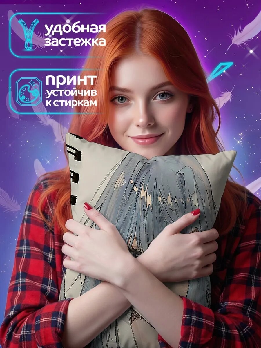 Подушка дакимакура Девушка с пластырями — фото 1