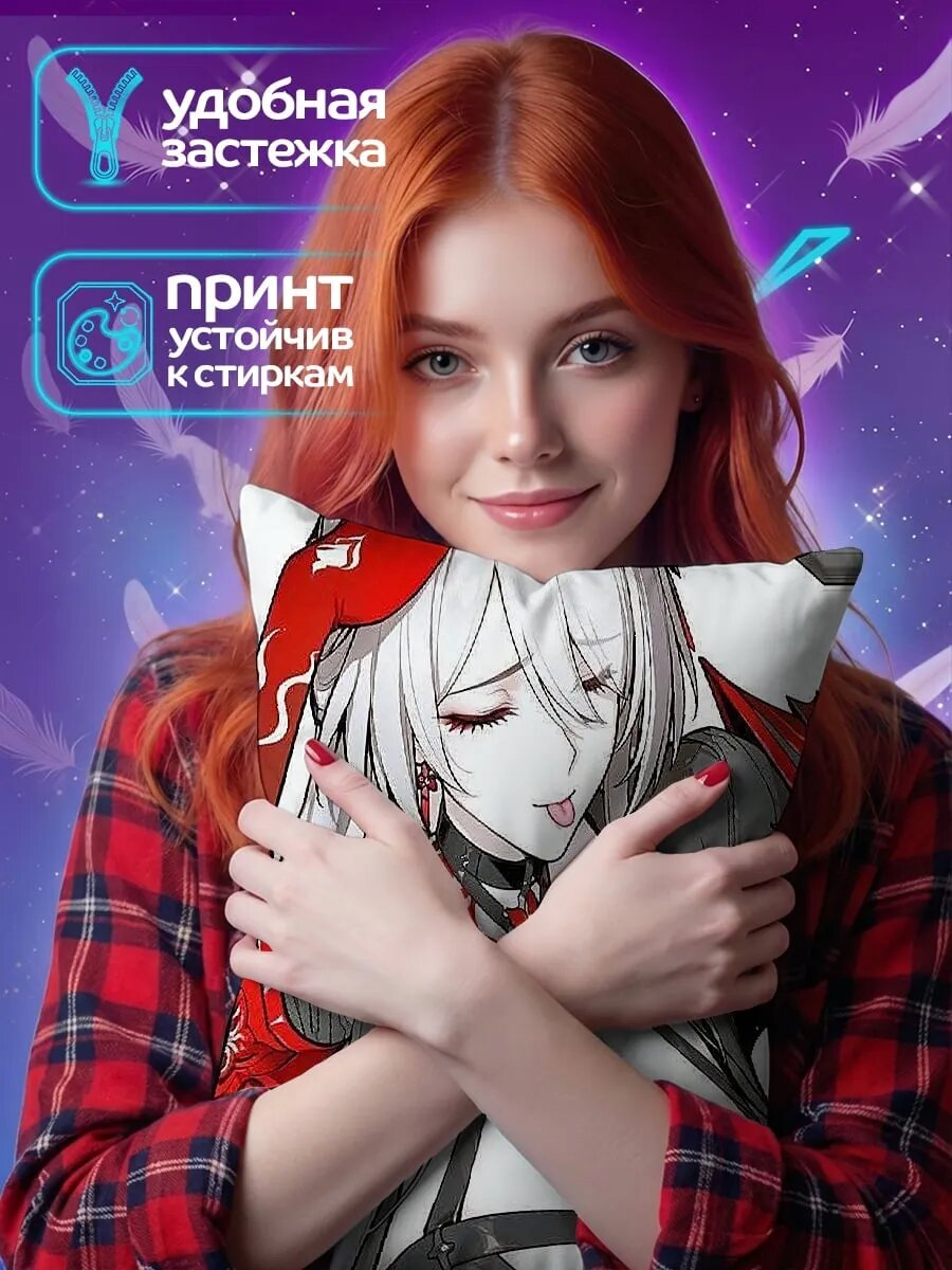 Подушка дакимакура Девушка в красном — фото 1