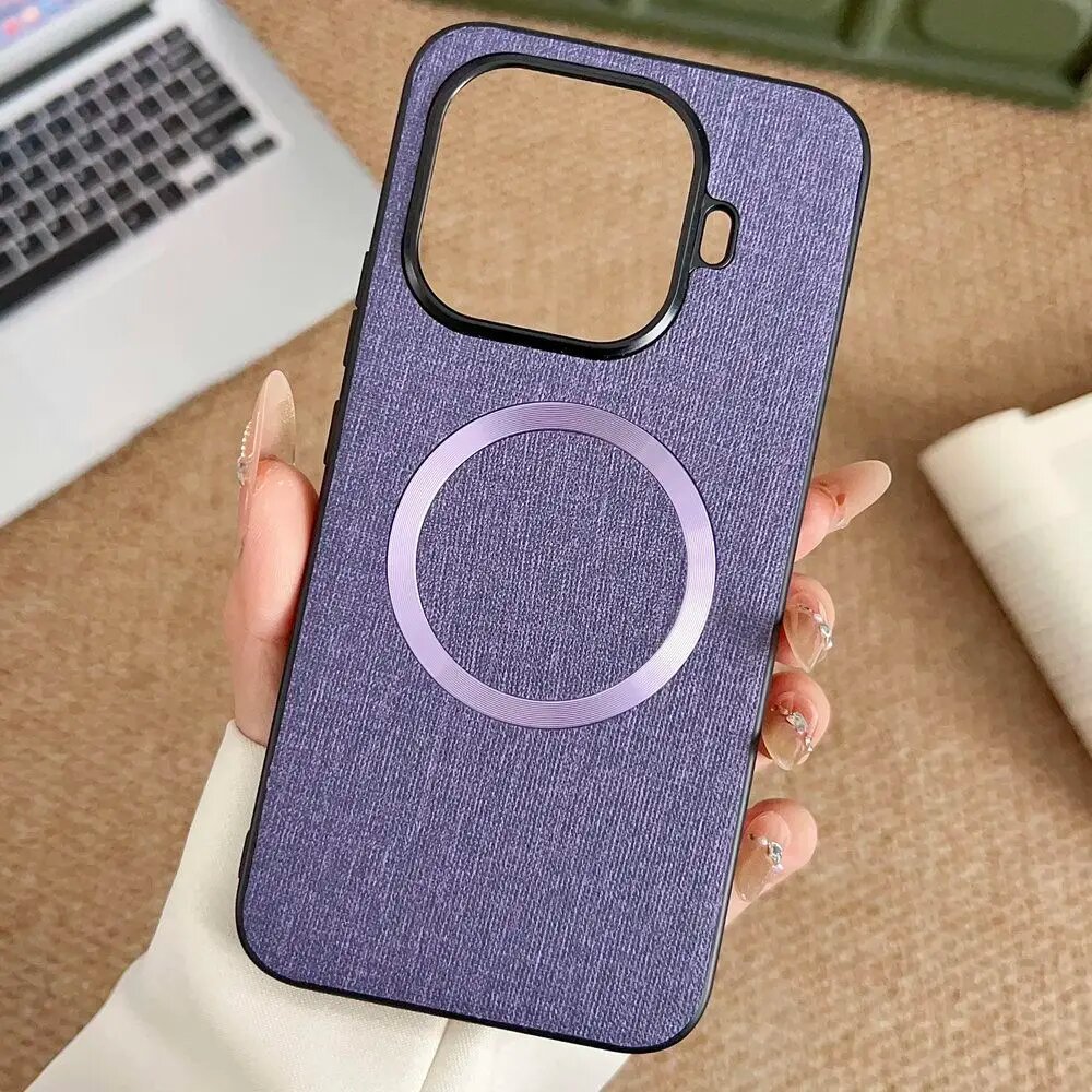 Чехол для Xiaomi 17T 15T Pro: Стильный, с тканевой текстурой, Xiaomi 17T Pro, Фиолетовый, purple