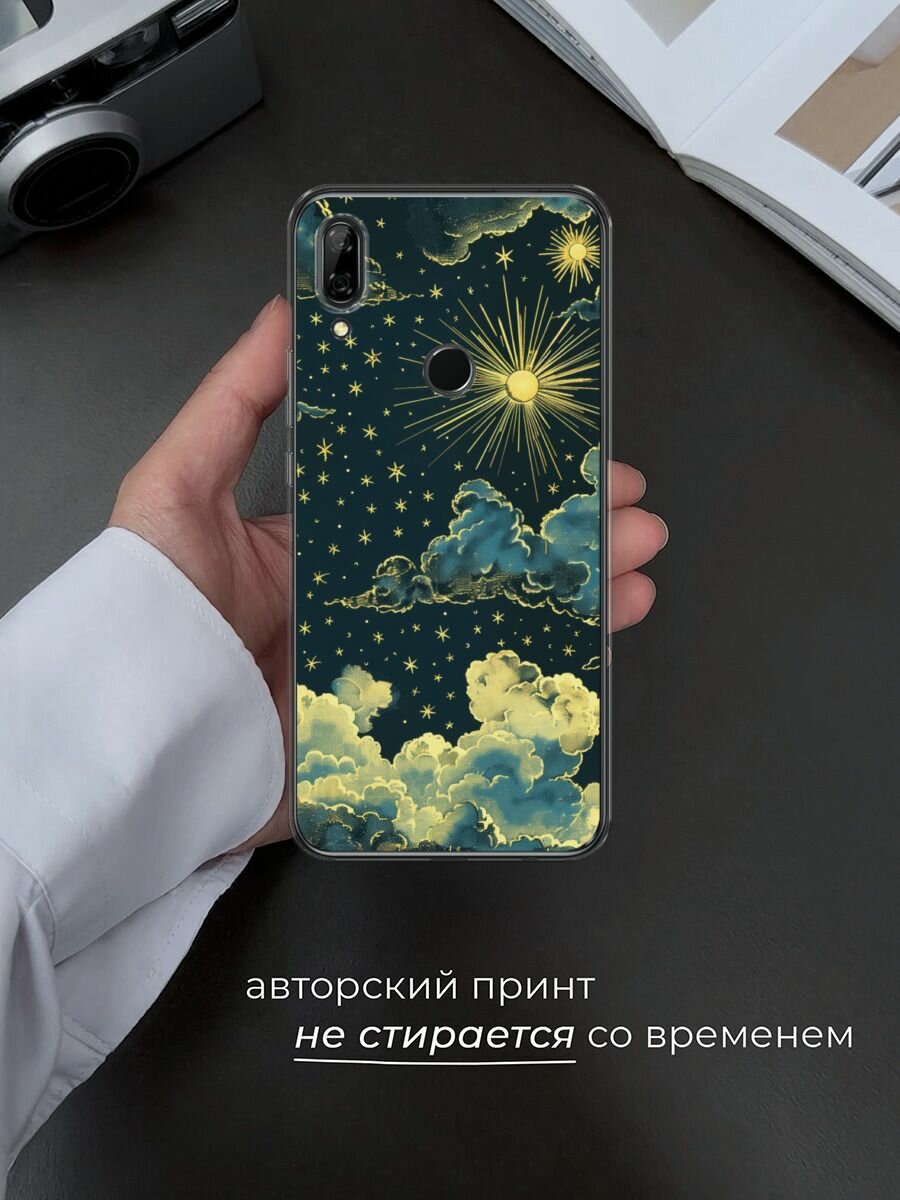 Чехол на Huawei P Smart Z/Honor 9X / Хуавей P Smart Z /Хонор 9Х с принтом Звездное небо и облака — фото 1