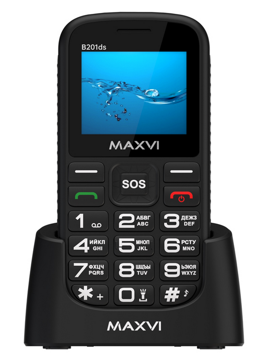 Мобильный телефон Maxvi B201ds Черный 2 sim 2 TFT 2G, GSM 1800 mAh
