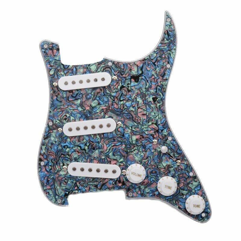 Alnico 5 SSS Prewired Strat Pickguard 3 звукоснимателя с одной катушкой, загруженная накладка для электрогитары с черно-белым звукоснимателем