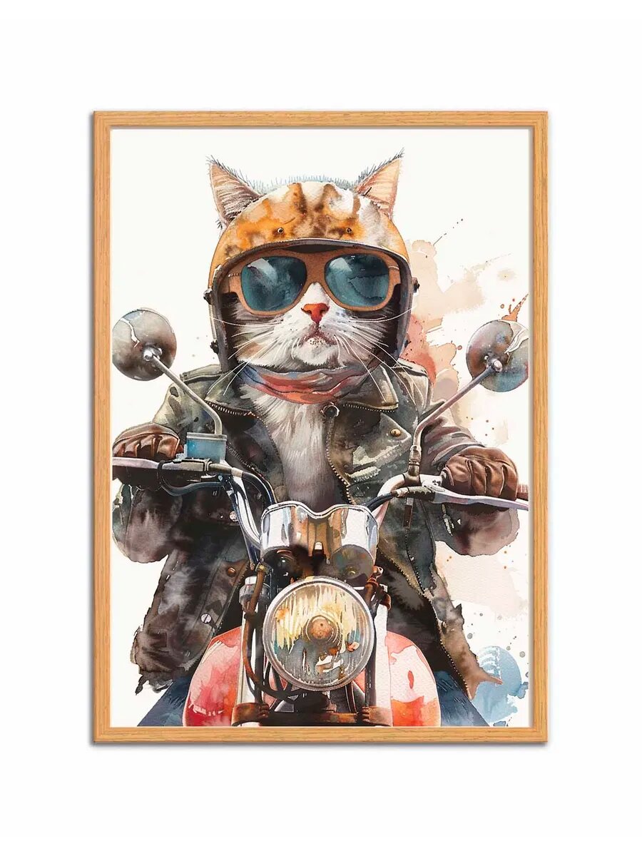 Экзотическая короткошерстная кошка Байкер 2, Плакат 30x42см