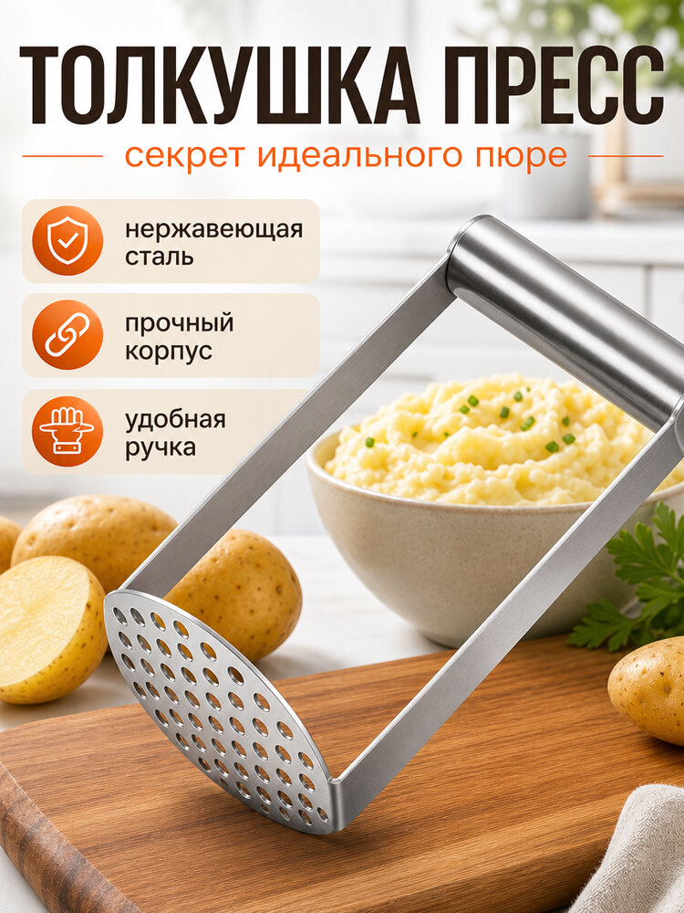 Толкушка (пресс) для картофеля и овощей, толкушка