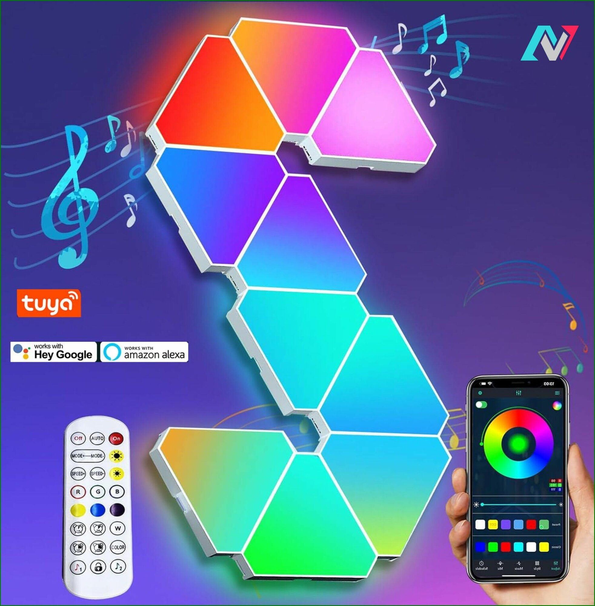 LongLight Умная светодиодная лента Triangle Light, Светодиодная, 10 шт.