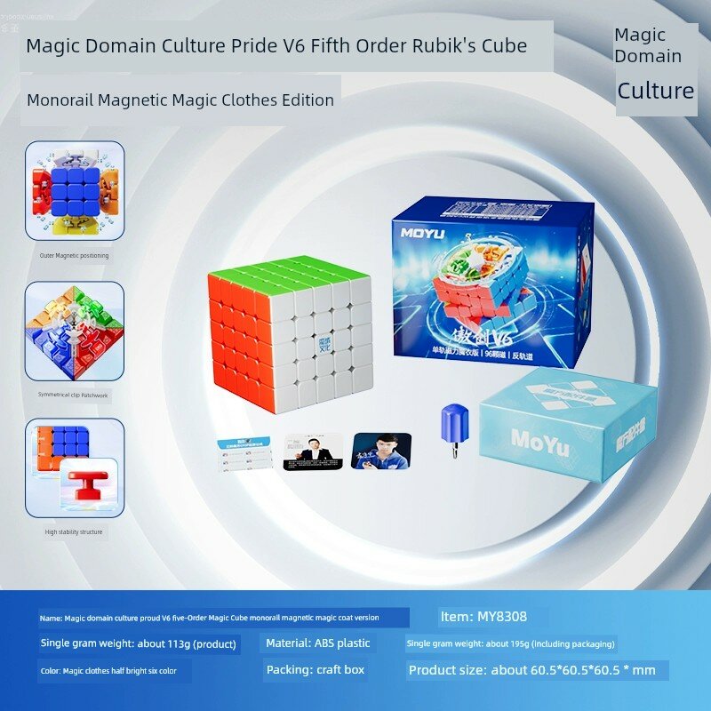 Magic Realm V6 Пазл с магнитной системой 5-го уровня, однотрековый с магической тканью, образовательная игрушка для