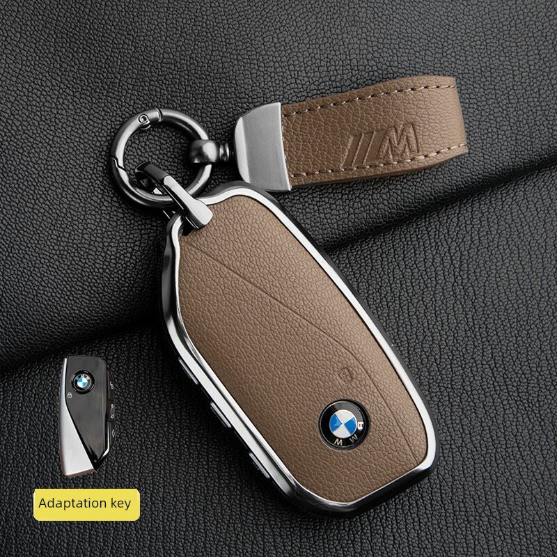 Серый брелок BMW M Logo для 2025 BMW X3/X5/X1/X6/X7, французская козья кожа с вырезным логотипом и подвеской M Logo