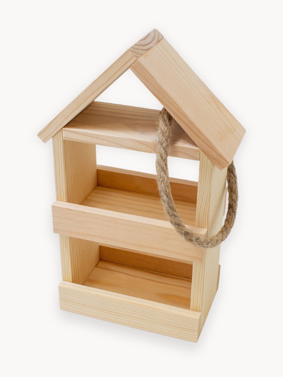 Кормушка для птиц Mario Marata, деревянная, подвесная, 14.2x9x27 см