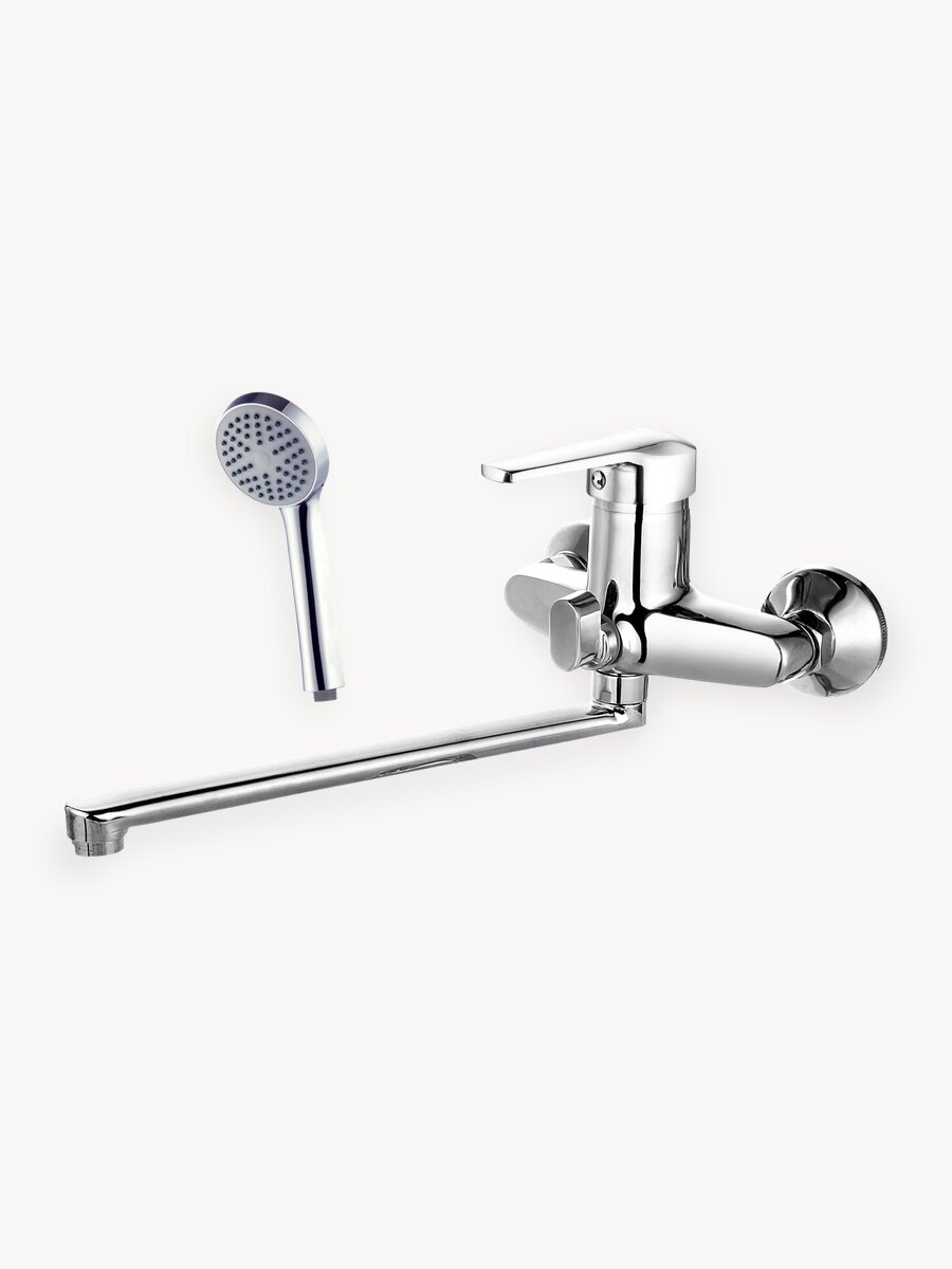 Смеситель для ванны с душем, душевой кабины, с длинным изливом, кран в ванную DIONIS DNE6-203, цвет: хром.