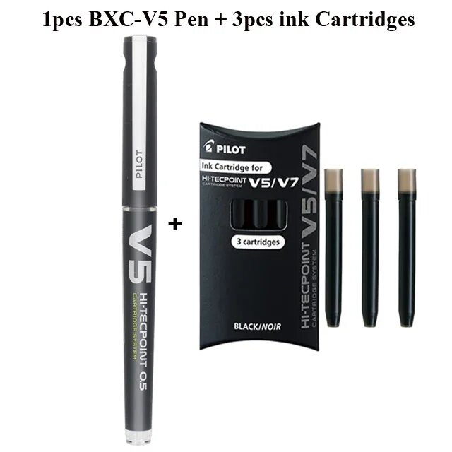 Гелевые ручки Pilot Hi-Tecpoint BXC-V5/V7 Черный, 1 V5 Pen add 3 ink3