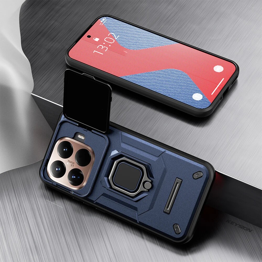 KEYSION противоударный бронированный чехол для Xiaomi 15T Pro Синий, Темно-синий, for Xiaomi 15T Pro