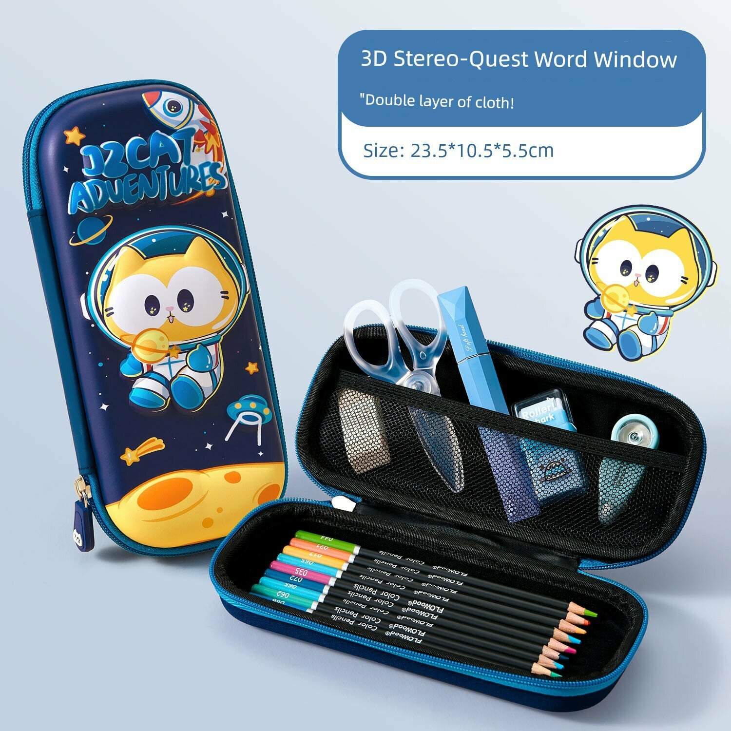 3D-пенал для учащихся начальной школы, вместительный пенал, мужская сумка для канцелярских принадлежностей,