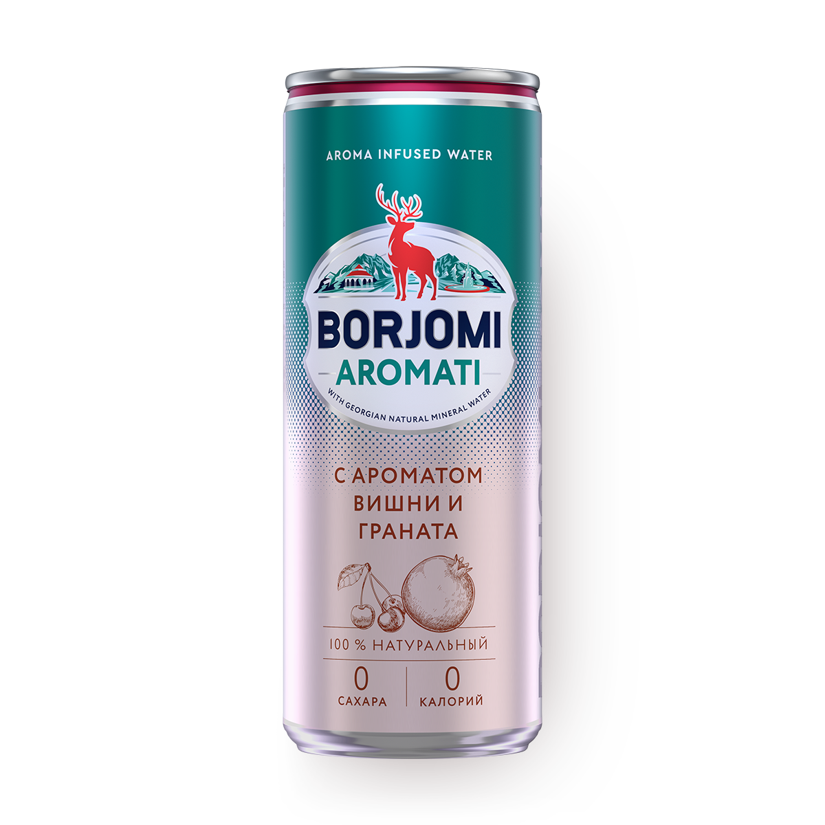Напиток Borjomi "Вишня-Гранат", газированный, в металлической банке, 0,33 л