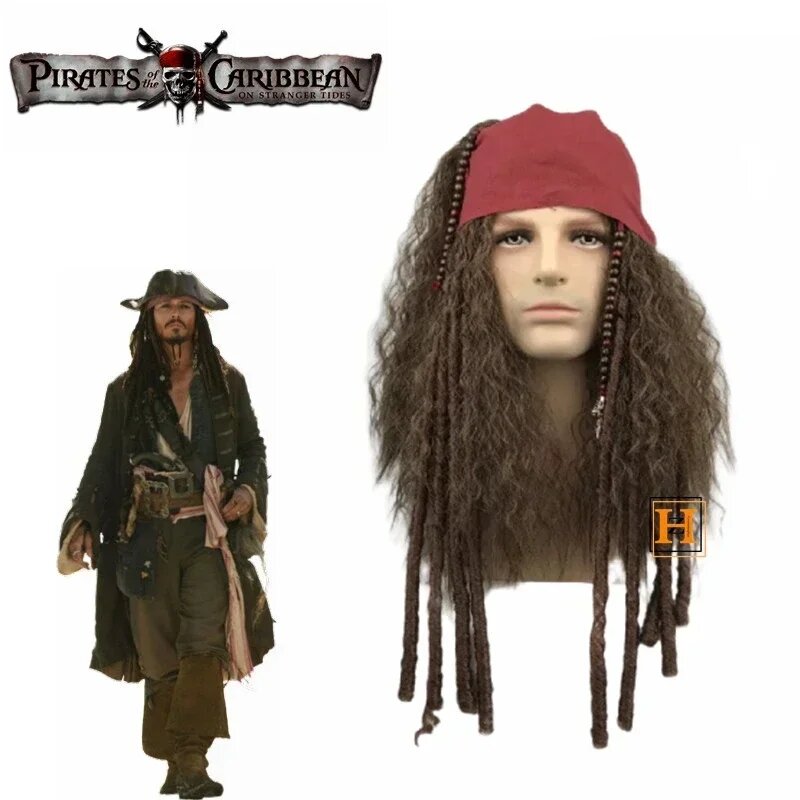 Костюм пирата Джека Воробья XL, Wig