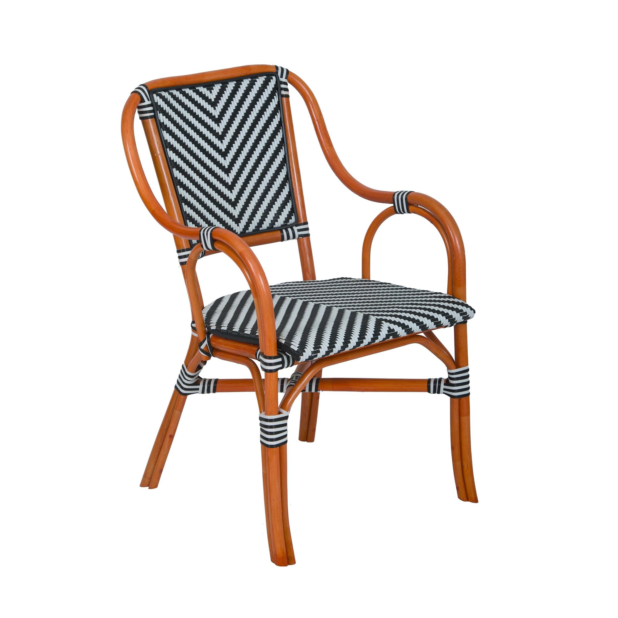 Стул-кресло Гент из комбинированного ротанга, цвет коньяк