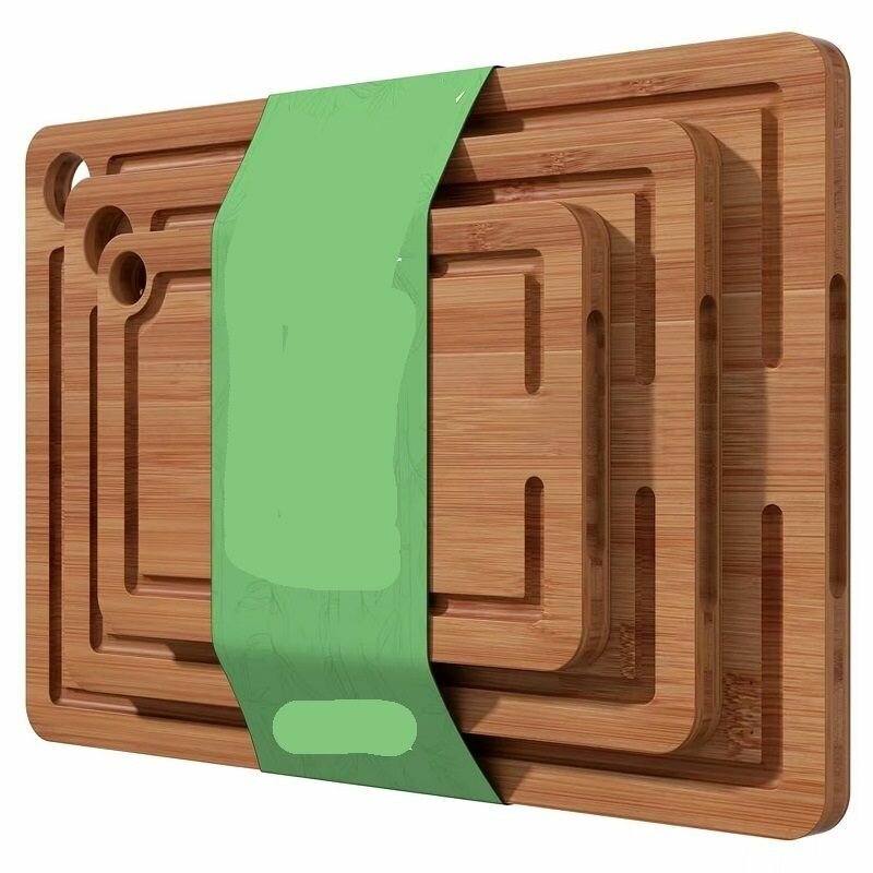 Набор бамбуковых кухонных разделочных досок с деревянной подставкой для хранения