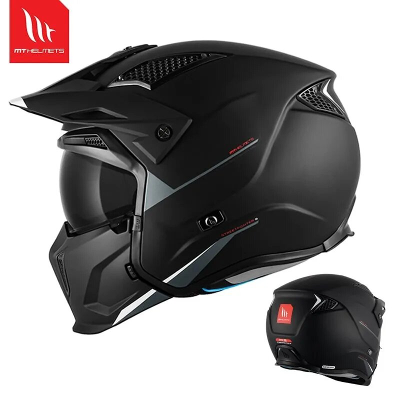 MT HELMETS Мотошлем, цвет: черный матовый, размер: L