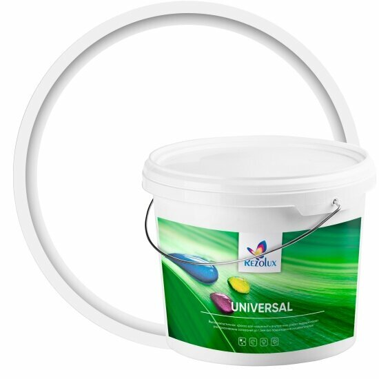 Резиновая краска Rezolux Universal (Универсал) , (7 кг) белый 9016