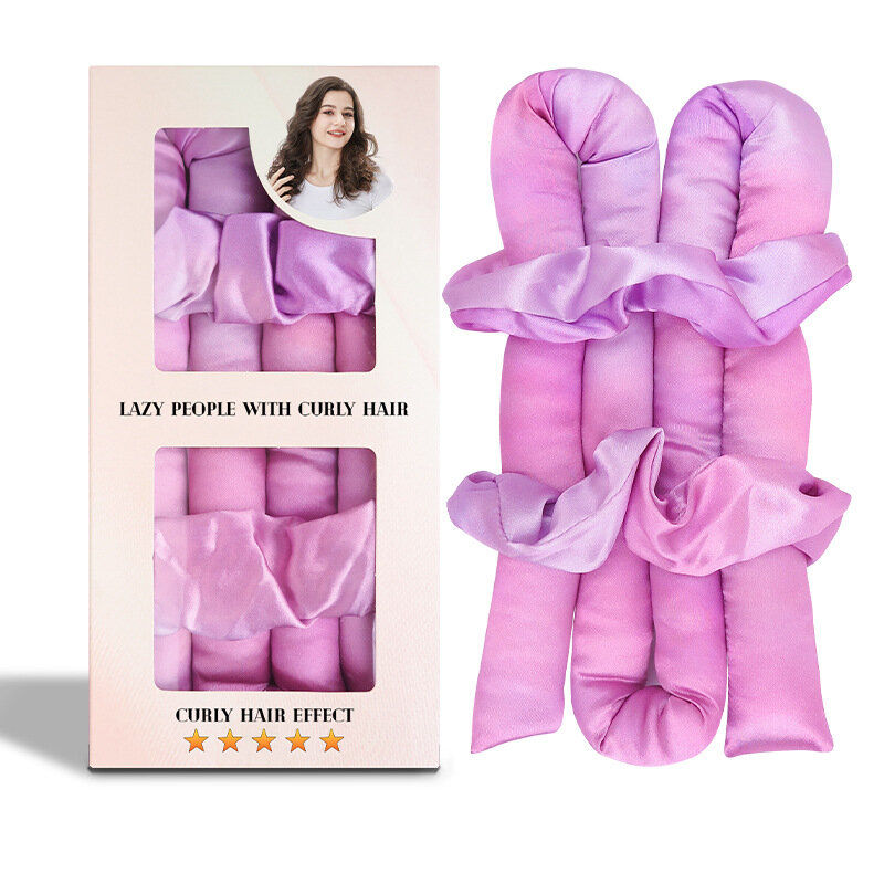 Горячие продажи сатиновых жемчужных хлопковых бигуди без нагрева, не повреждающих волос, имитация шелка, ленивые бигуди с хлопковым наполнением, набор в подарочной коробке