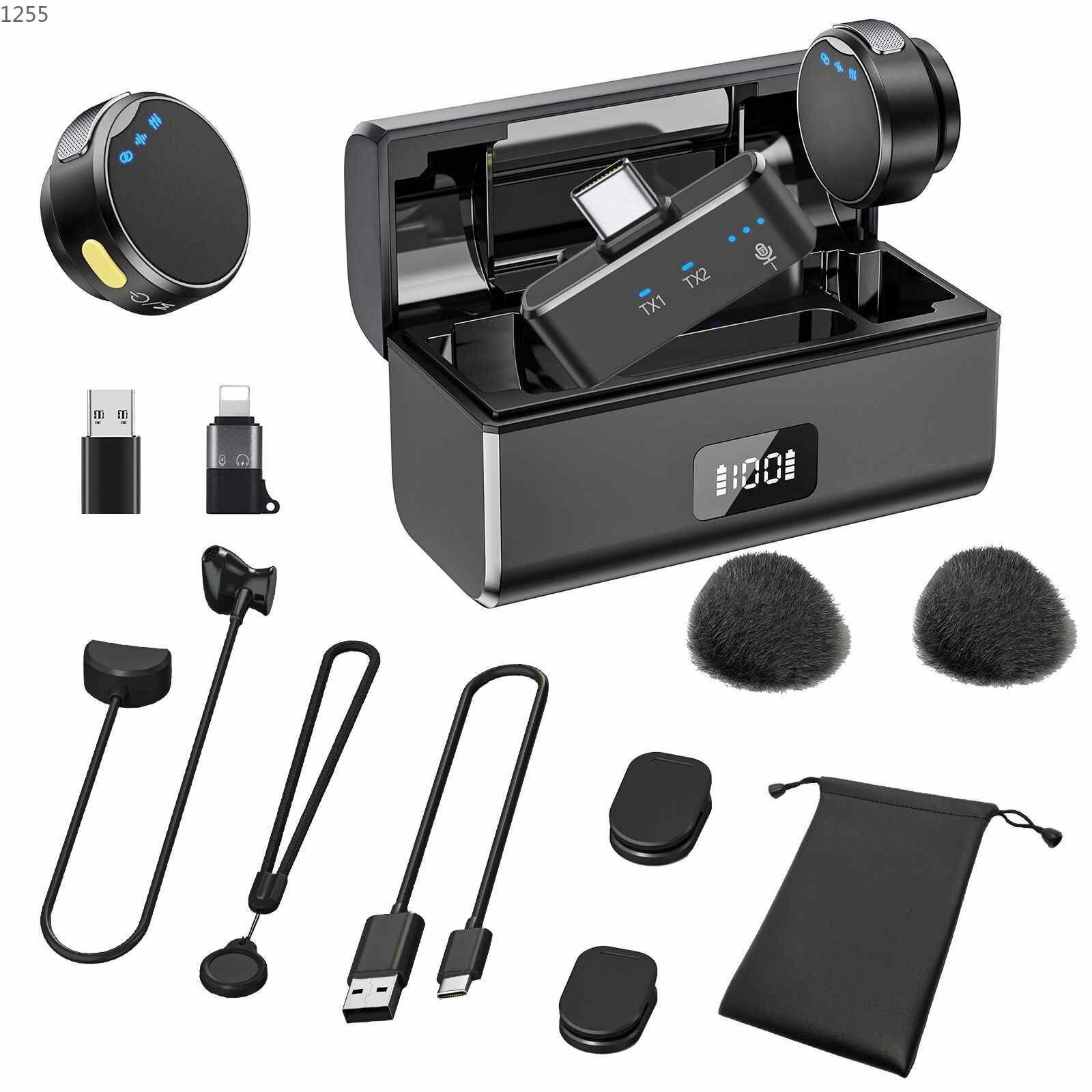 Беспроводной петличный микрофон, зарядное устройство, шумоподавление, магнитный петличный микрофон, для студийной записи, для Android IOS, для прямой трансляции