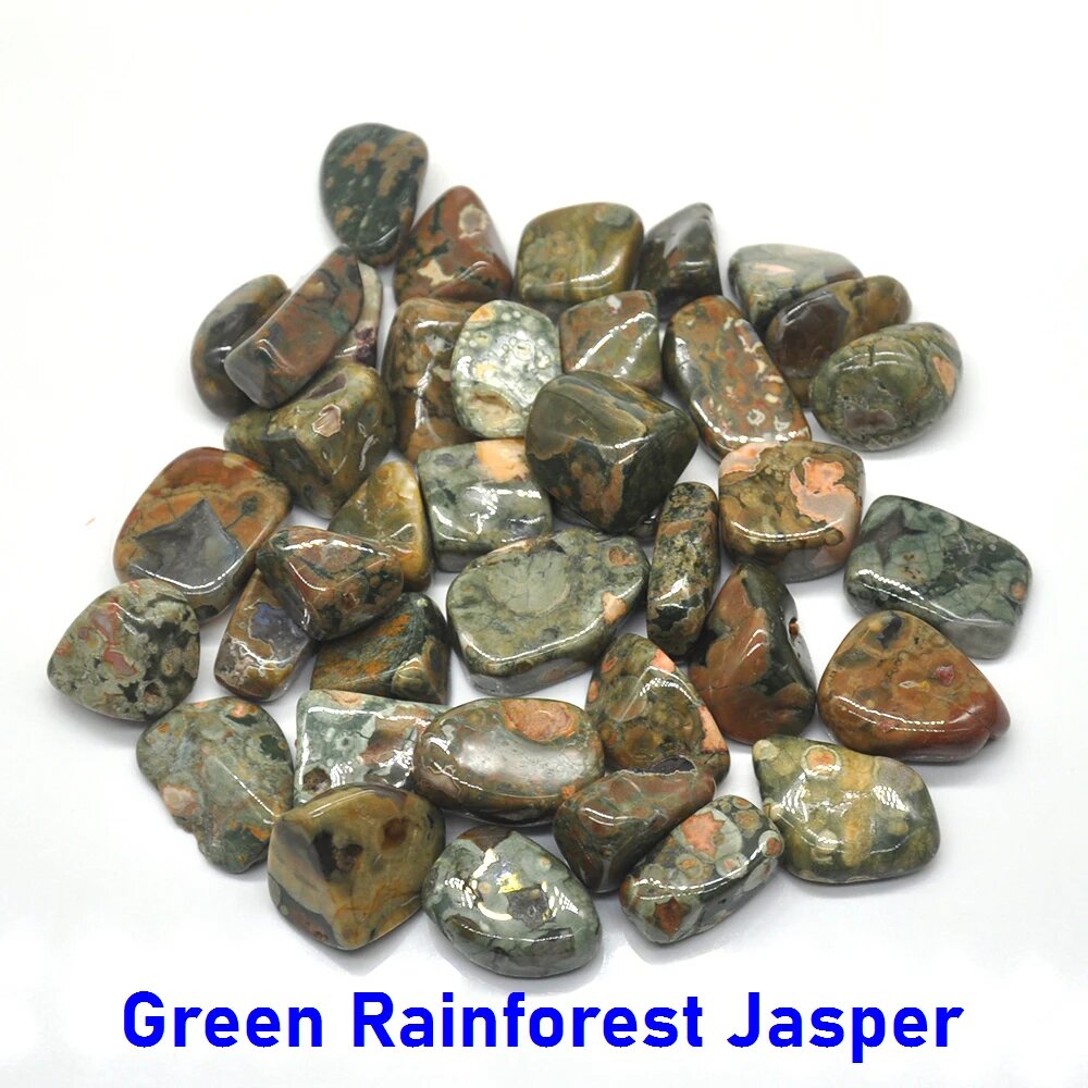Малахитовые камни натуральные 20-30 мм Изумрудный, 50g, Rainforest Jasper