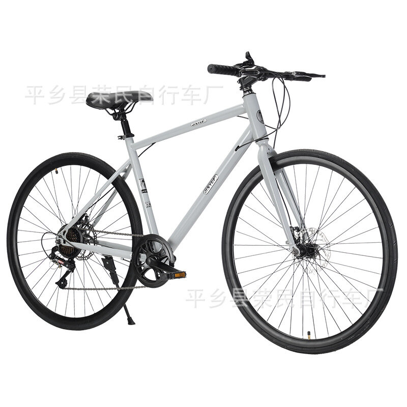 Шоссейный велосипед с прямым рулем и двойными дисковыми тормозами, 700C, спортивный велосипед с переменной скоростью для взрослых, мужчин, женщин и студентов, горный гоночный велосипед.