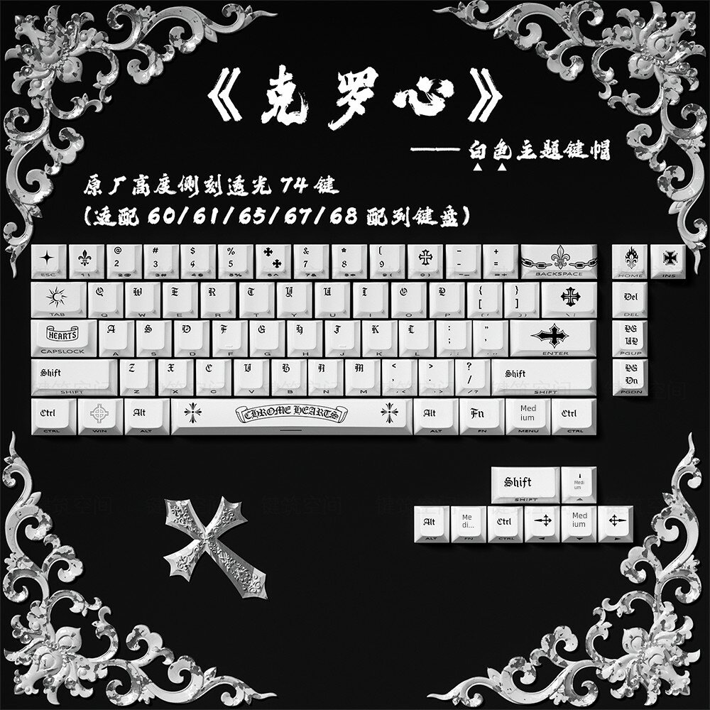 Кейкап Crow Heart Love, полупрозрачный, из поликарбоната, оригинальный, без гравировки, для самостоятельной сборки,