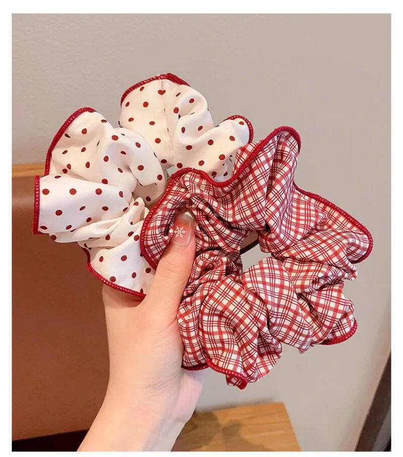 Красные мягкие резинки для волос из полиэстера 2pcs B