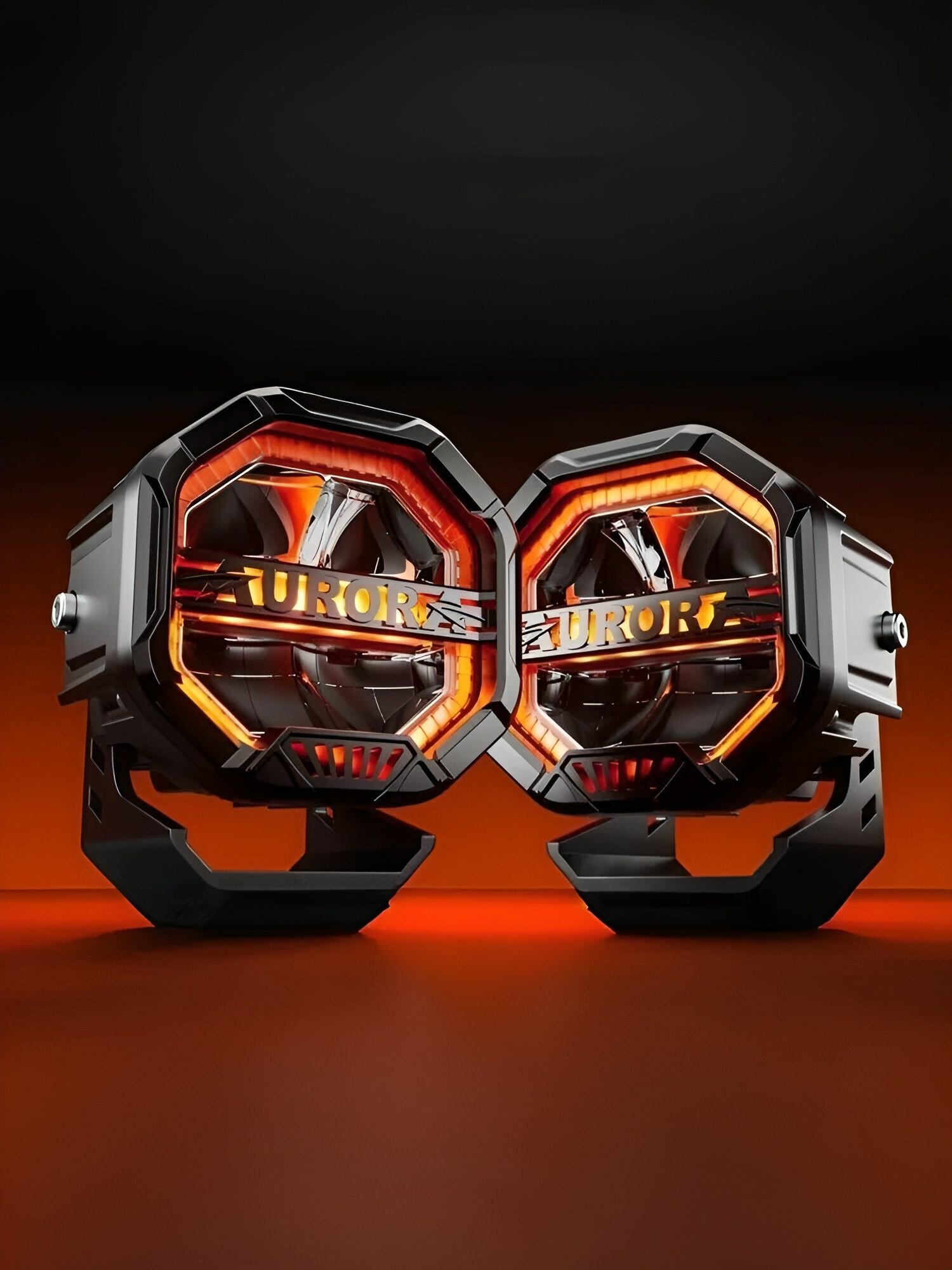 Светодиодные фары комбинированного света с янтарными и белыми ДХО пара