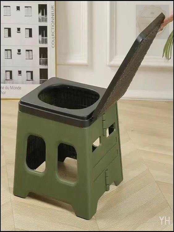 Кемпинг на открытом воздухе Складной туалет, переносное туалетное сиденье, Зеленый,37*30*30.5 см, 1 шт